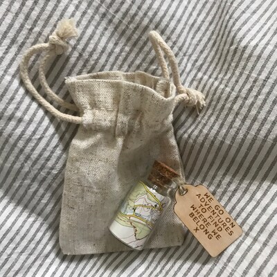 Christmas Bauble Custom Map Message Bottle Personalised Map in A Bottle ...