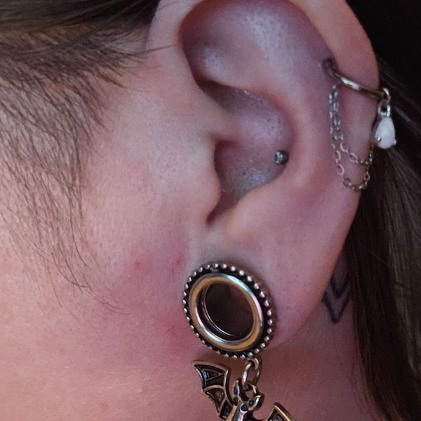 6mm-12mm, Dainty Emerald Teardrop Double Chain Helix Piercing ...