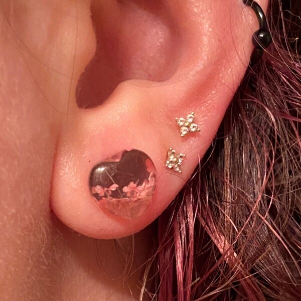 Heart Ear Gauges,flower Ear Plugs,2g-5/8''ear Stretchers,gauge & Plug ...