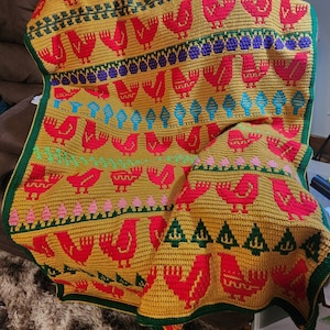 Berber Afghan Overlay Mosaic Crochet PATTERN Digital Download in ...