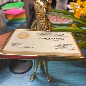 Vintage Solid Brass Fox Card Holder - Etsy