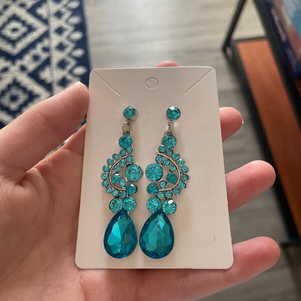 Necklace and Earring Set/ Bridal Iridescent Rhinestone Necklace Set ...