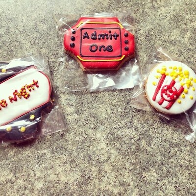 Movie Night Theme Sugar Cookies, Movie Night Party, Movie Night Snacks ...