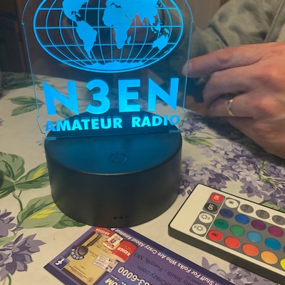 Ham Radio Lighted Globe Callsign Display LED Amateur Radio Operator NOW ...