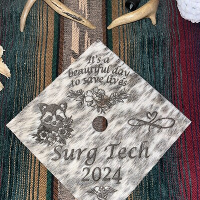 Cowhide Grad Cap Topper - Etsy