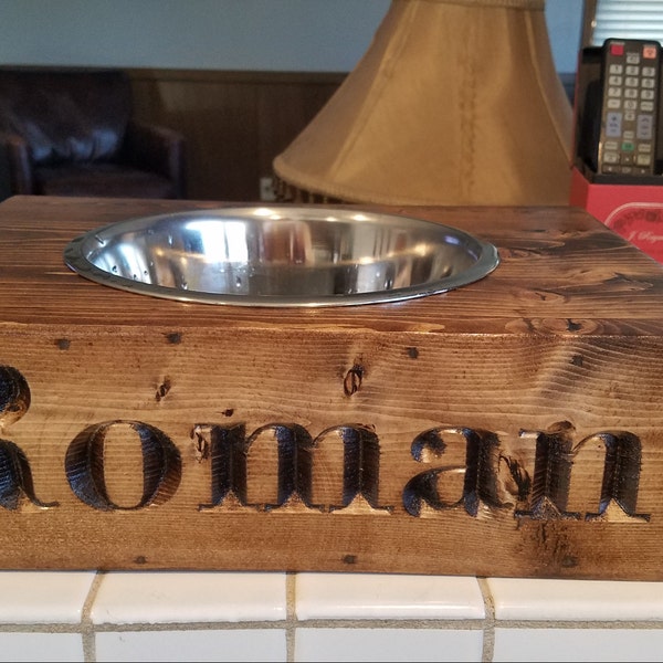 Unique Handmade Floating Dog Dish With a 2 Qt Stainless Steel Dish - Etsy