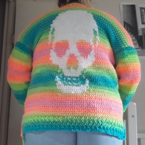 Crochet Skull Cardigan Pattern Crochet Sweater Pattern - Etsy