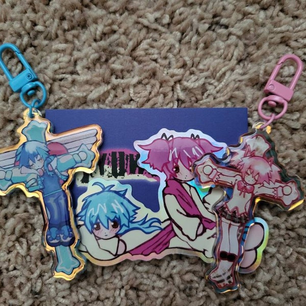 Yaoi & Yuri Jesus Seragaki Aoba + Kaname Madoka Keychain / Rosary (3 ...
