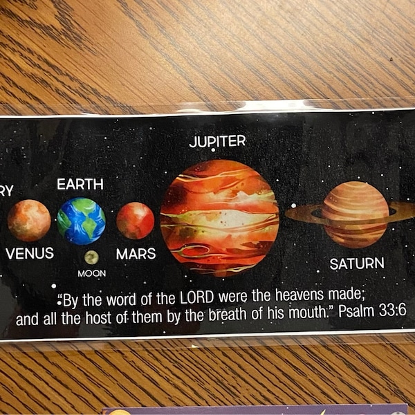 Solar System Print With Bible Verse | Educational Poster, Printable ...