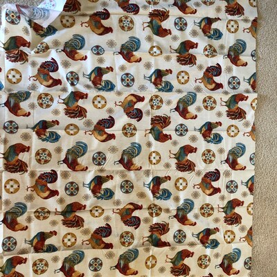 Roosters Cotton Fabric, Precut 1 Yard Pieces - Etsy