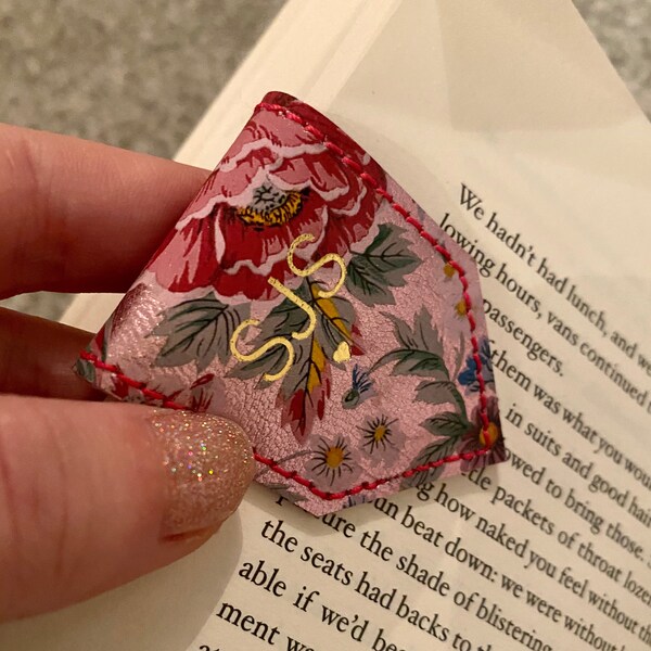 Personalise Magnetic Bookmark | Leather Bookmark Printed Floral ...