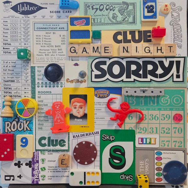 Game Board Wall Art Game Room Décor Man Cave Game Shadowbox - Etsy