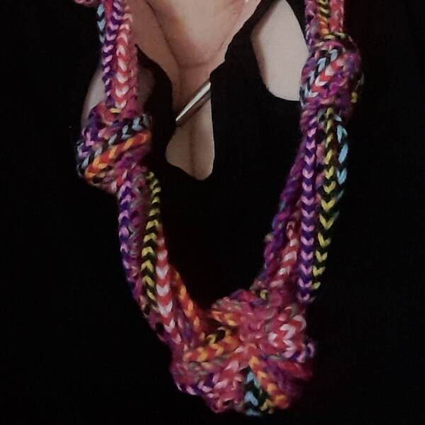 Hand Woven Colorful Rope Necklace, Multicolour Braided Necklace, Yarn ...