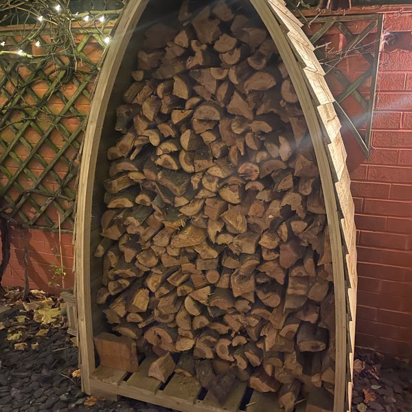 Gothic Arch/boat Shaped Log Store-delivered Fullyassembled - Etsy UK