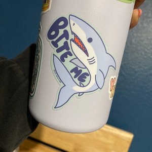 Bite Me, Shark Sticker, Funny Decals, Vinyl Stickers, Cute Stickers ...