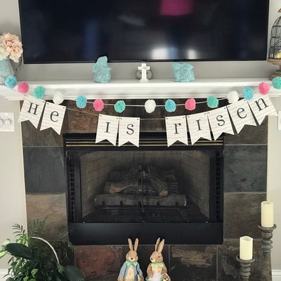 HE IS RISEN Easter Sheet Music Banner Bunting Garland Wall Mantle Art ...