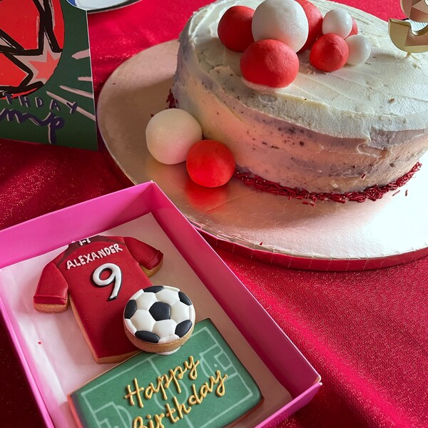 Personalised Football Fan Birthday Biscuits, Gift for Football Fan ...