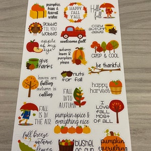 Fall Sayings Planner Stickers Fall Quote Stickers Fall Stickers Autumn ...