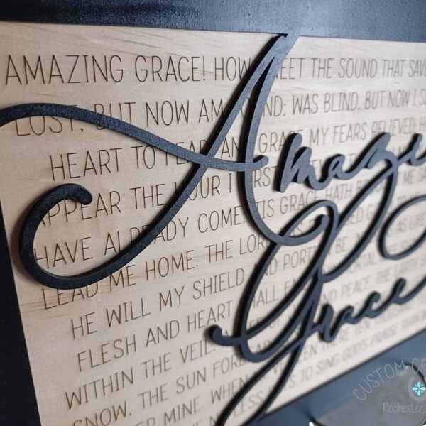 Amazing Grace Laser SVG | Glowforge Ready Design - Etsy