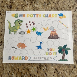 Dinosaur Potty Chart, Printable Potty Training Chart, Boy Sticker Chart ...