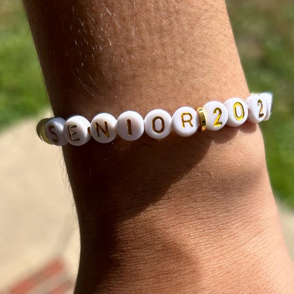 Personalized Name Graduation Bracelet | Custom Graduation Beaded ...