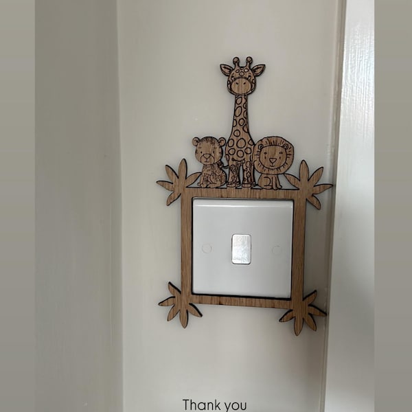 Wooden Safari Animal Light Switch Surround for Kids Room, Jungle Light ...