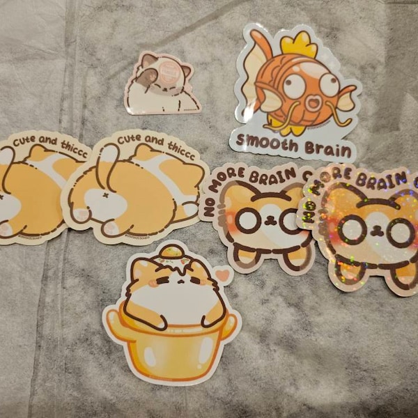 Smooth Brain Magikarp Stickers | Kawaii Dumb Magikarp Stickers | Kawaii ...