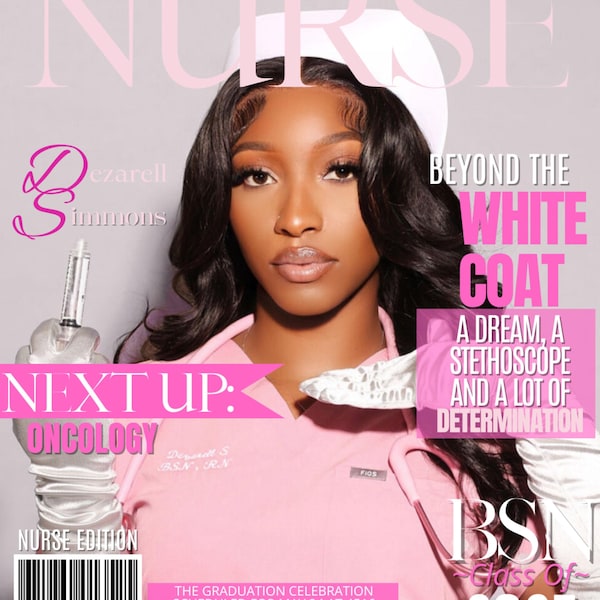 Personalized Nurse Graduation Magazine Cover Template (digital Download ...