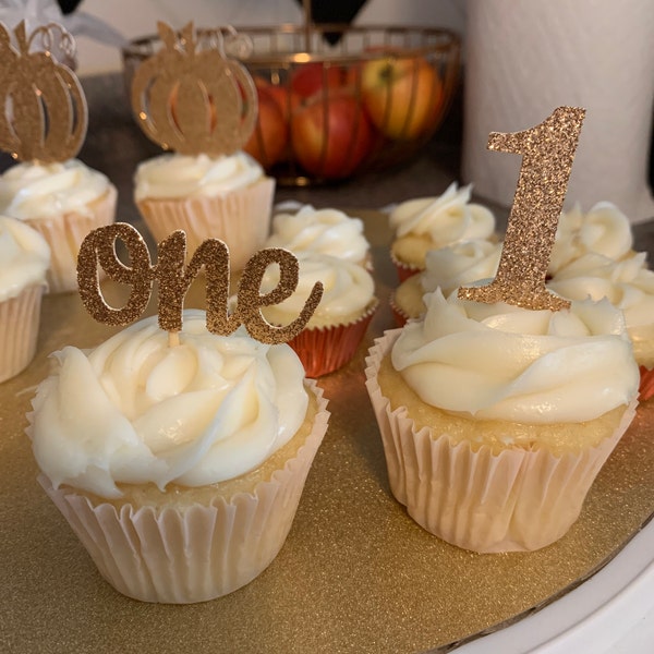 1 Cupcake Toppers, 1 Food Picks, One Cupcake Toppers, First Birthday ...