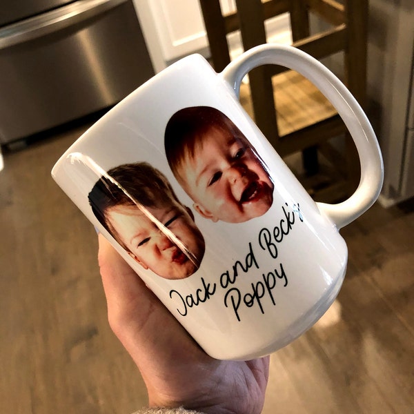 Two Baby Face Mug, Personalized Photo Gift, Custom Baby Face Mug ...