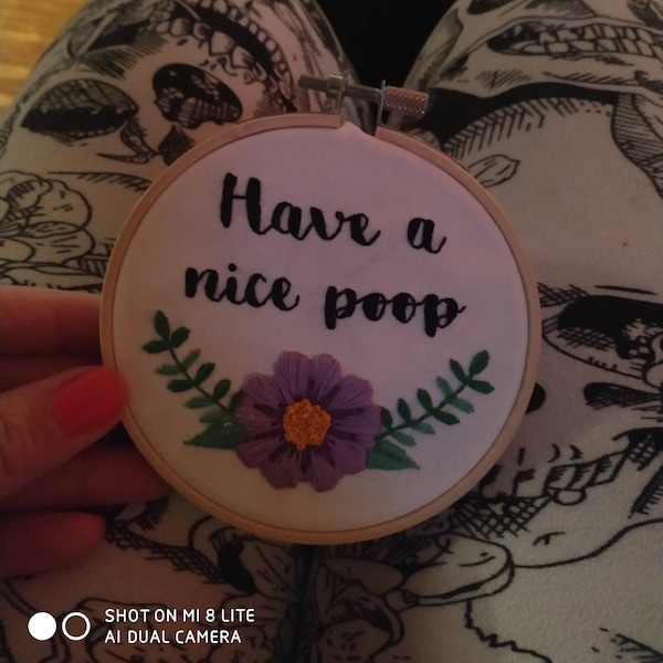 DIY Hand Embroidery Kit Have A Nice Poop Funny Embroidery Kit for ...