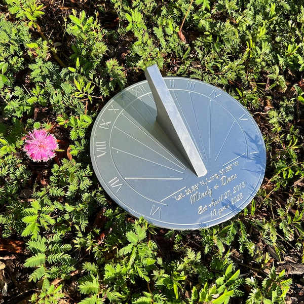 Custom 10th Wedding Anniversary Engraved Sundial Gift For: Parents ...