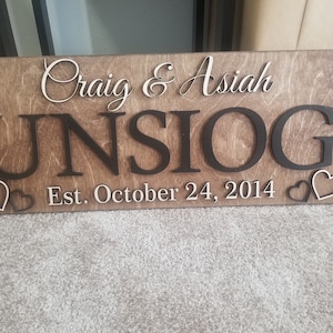Custom Wood Sign Personalized Wedding Gift Family Name Sign | Etsy