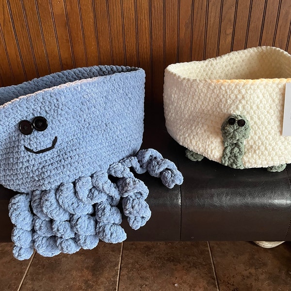 Octopus and Turtle Baskets - Nursery Baby Basket - Ocean Animals ...
