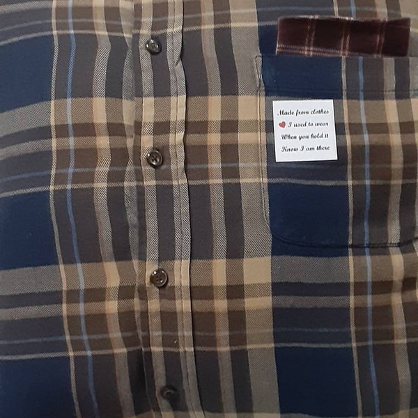 Memory Shirt Quilt Label With Poem - Set of 4 - Small Label Quilt Shirt ...