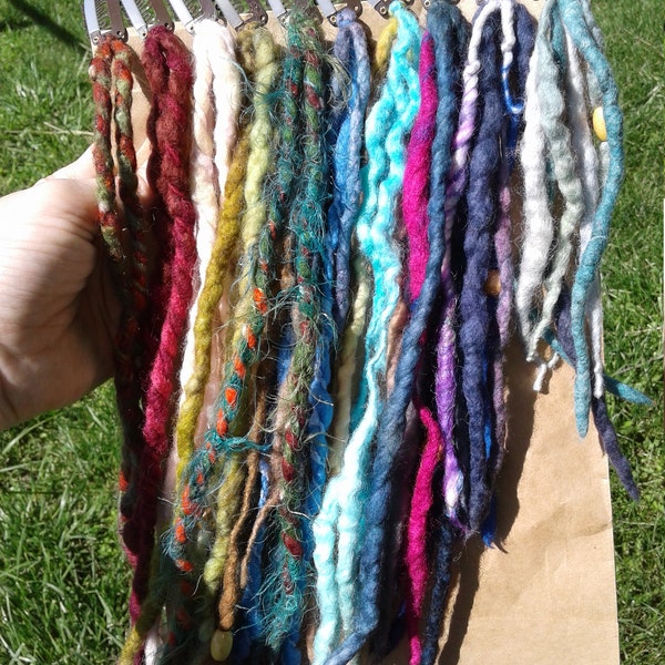 X5 Clip in Dreads SAMPLE SALE REDUCED Price Dreads Felted Wool Dread ...