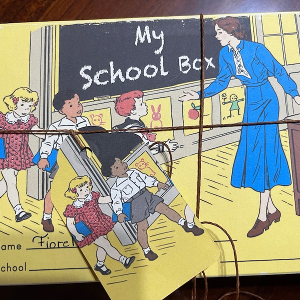 Printable Retro 60s Style School Boxes / One 5" X 7" X 1.25" and One 3 ...