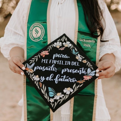 Embroidered Tulip Graduation Cap Topper Graduation Cap - Etsy