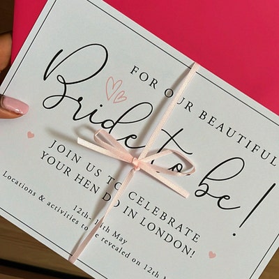 Personalised Bride Hen Do Invite. Bride to Be Hen Party Invitation ...