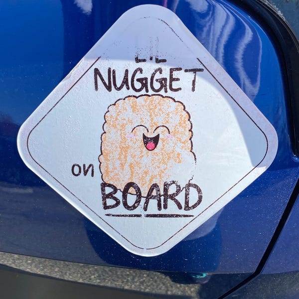 Lil Nugget on Board | Chicken | Food | Snack | Bumper Sticker | Baby ...
