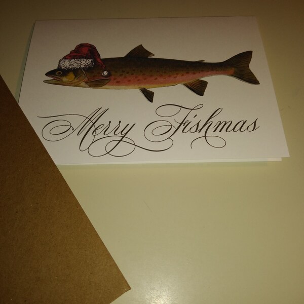 Merry Fishmas, Fisherman, Fish Christmas Card, Fish Santa, Funny ...