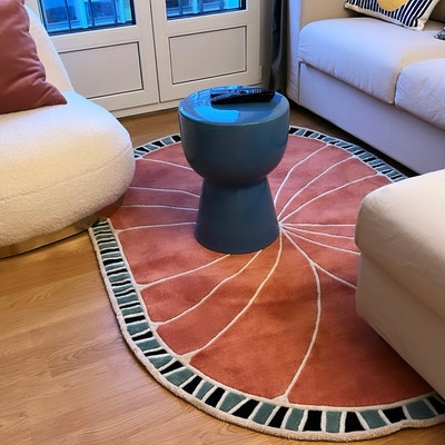 3D Living Room Rug Hand Tufted Green Rug Handmade 100% Woolen Rug Large ...