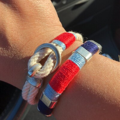 Nautical Rope Bracelet / Nautical Jewelry / Navy Blue Rope - Etsy