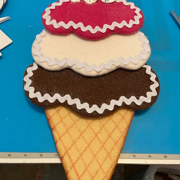 No Sew Ice Cream Cone PDF Pattern, Summer Cone Pattern, Ice Cream Cone ...