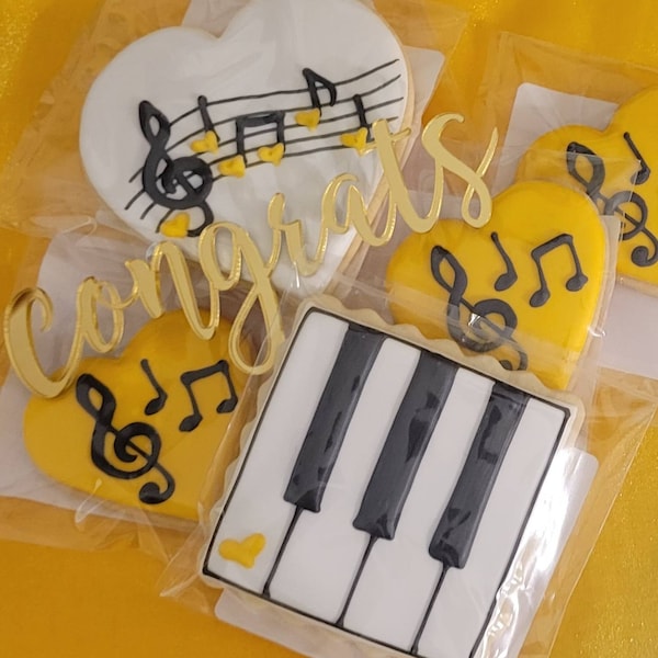 Music and Recital Sugar Cookies, Piano, Concert, Custom Decorated by ...