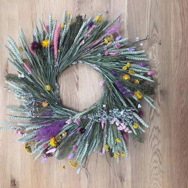 Spring Wreath Making Kit With Dried Flowers. DIY Seasonal Door Wreath ...
