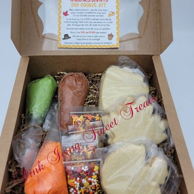 Thanksgiving Decorate Your Own Cookie Kit Instructions Card 4x5, Kids ...