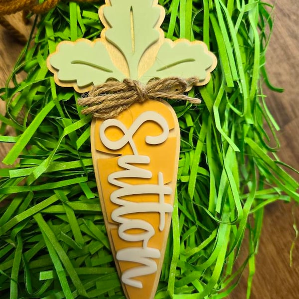 Easter Basket Tag Carrot Tag Basket Tag Personalized Easter Basket Name ...