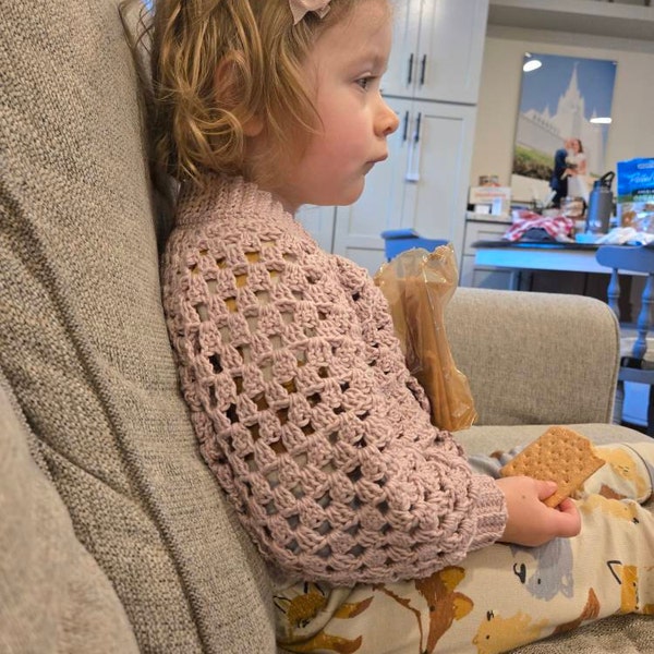 CROCHET PATTERN & VIDEO/ Mini Pop Cardigan Crochet Pattern / Easy Top ...