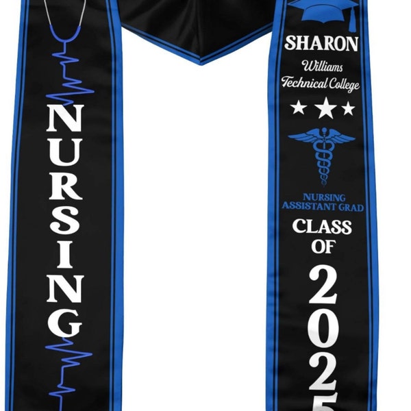 Customized Nursing Stole, RN Stole Nursing Stole Graduation 2025 ...